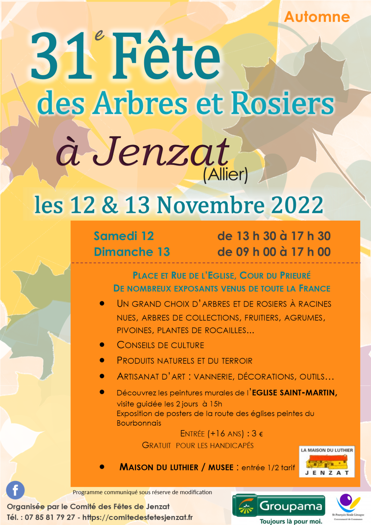 31ème Fête des Arbres & Rosiers - Comité des Fêtes de Jenzat